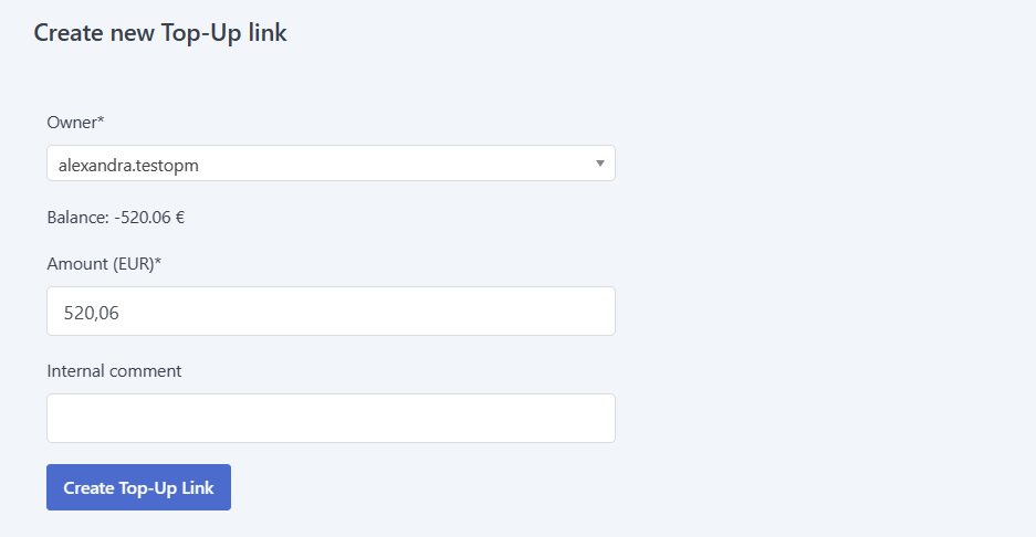 Top-up links – Help Center