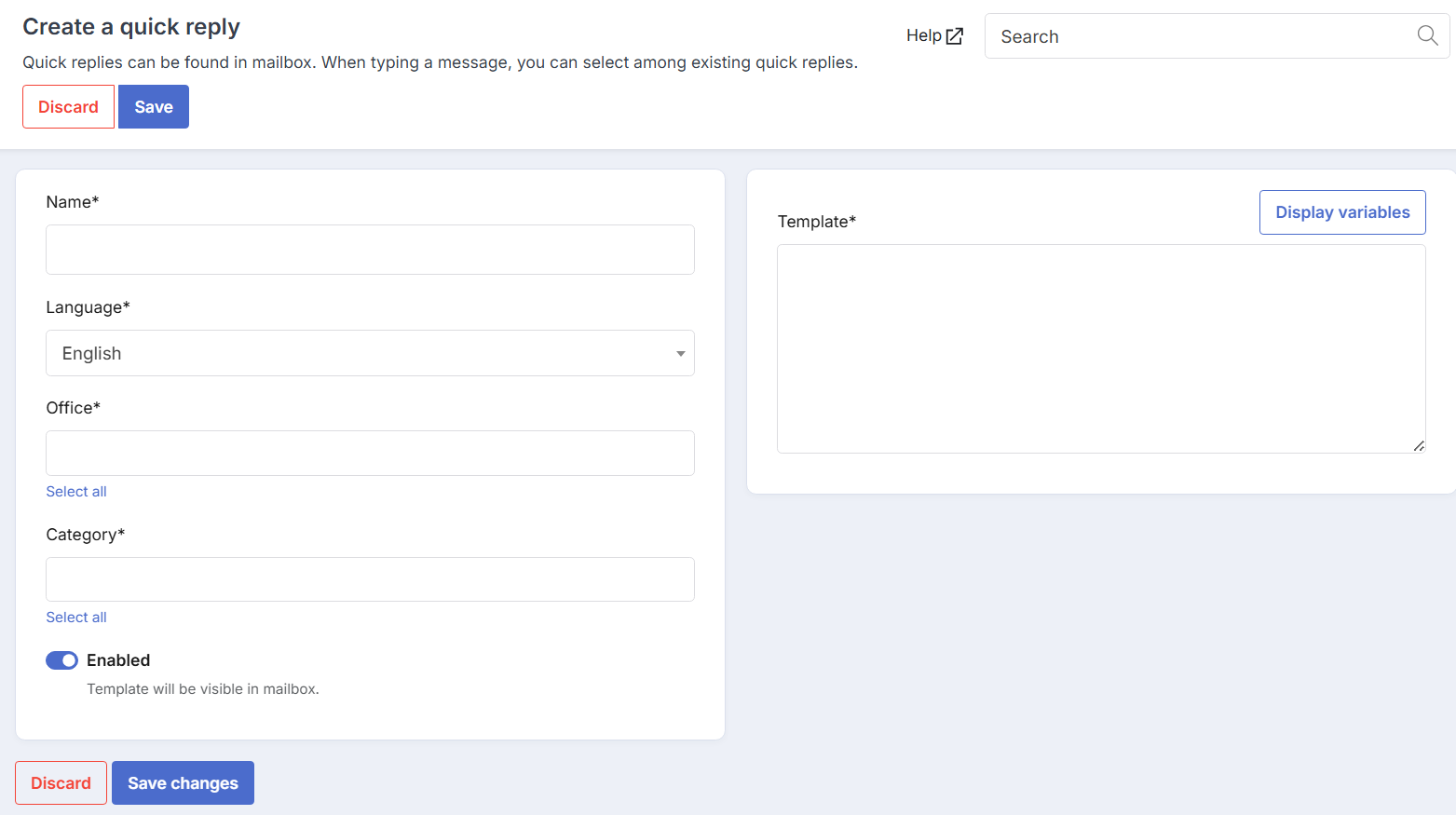 Manage quick replies – Help Center