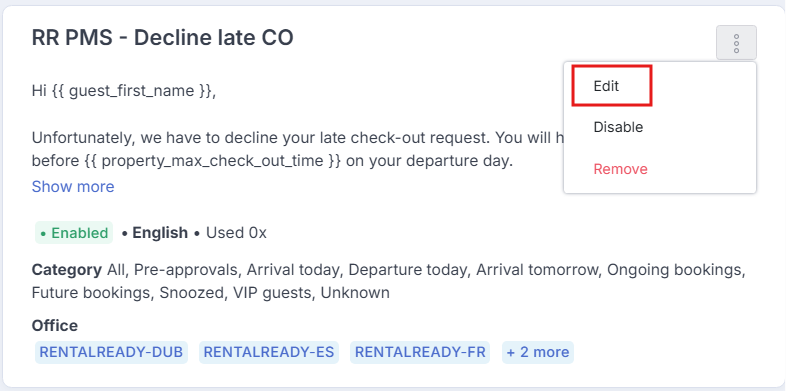 Manage quick replies – Help Center